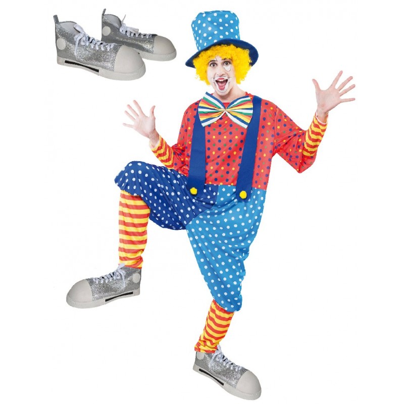 Chaussure de clown géante argent - Mascotte Discount - Fiesta and co